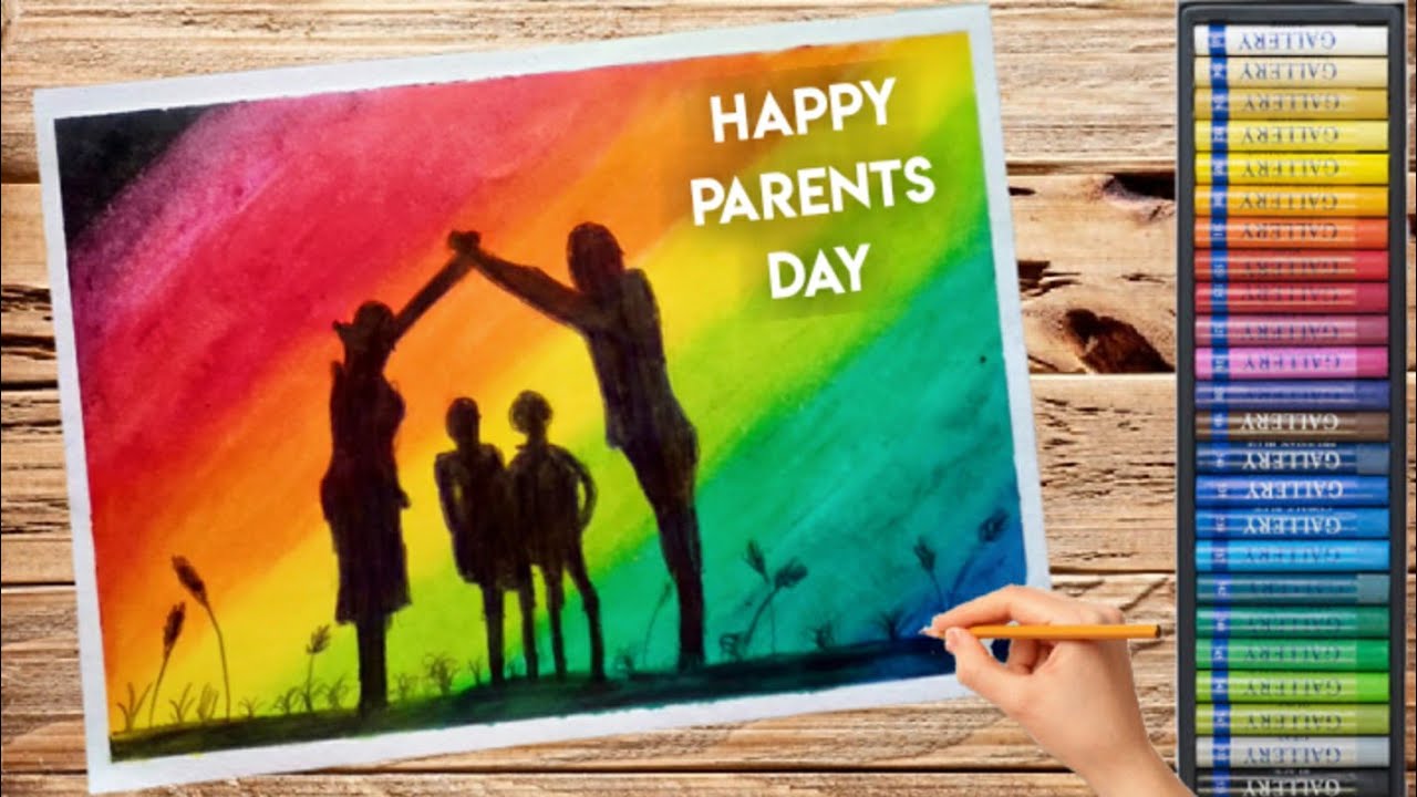 Very Easy Parents Day Special Drawing For Beginners || Special Gift For ...