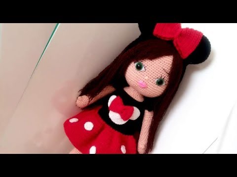 MINNIE MAUSE KOSTÜMLÜ KIZ (KAFA)#amigurumiamigurimitarif#amigurumikafa#örgü