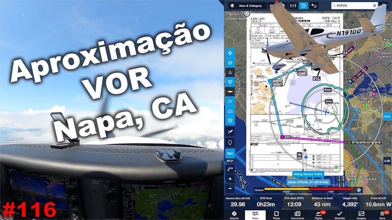 Aproximação VOR em Napa, California - YouTube