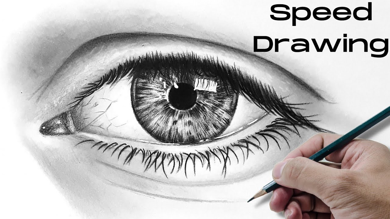 HOW to DRAW a REALISTIC EYE in GRAPHITE - TIME LAPSE DRAWING - YouTube
