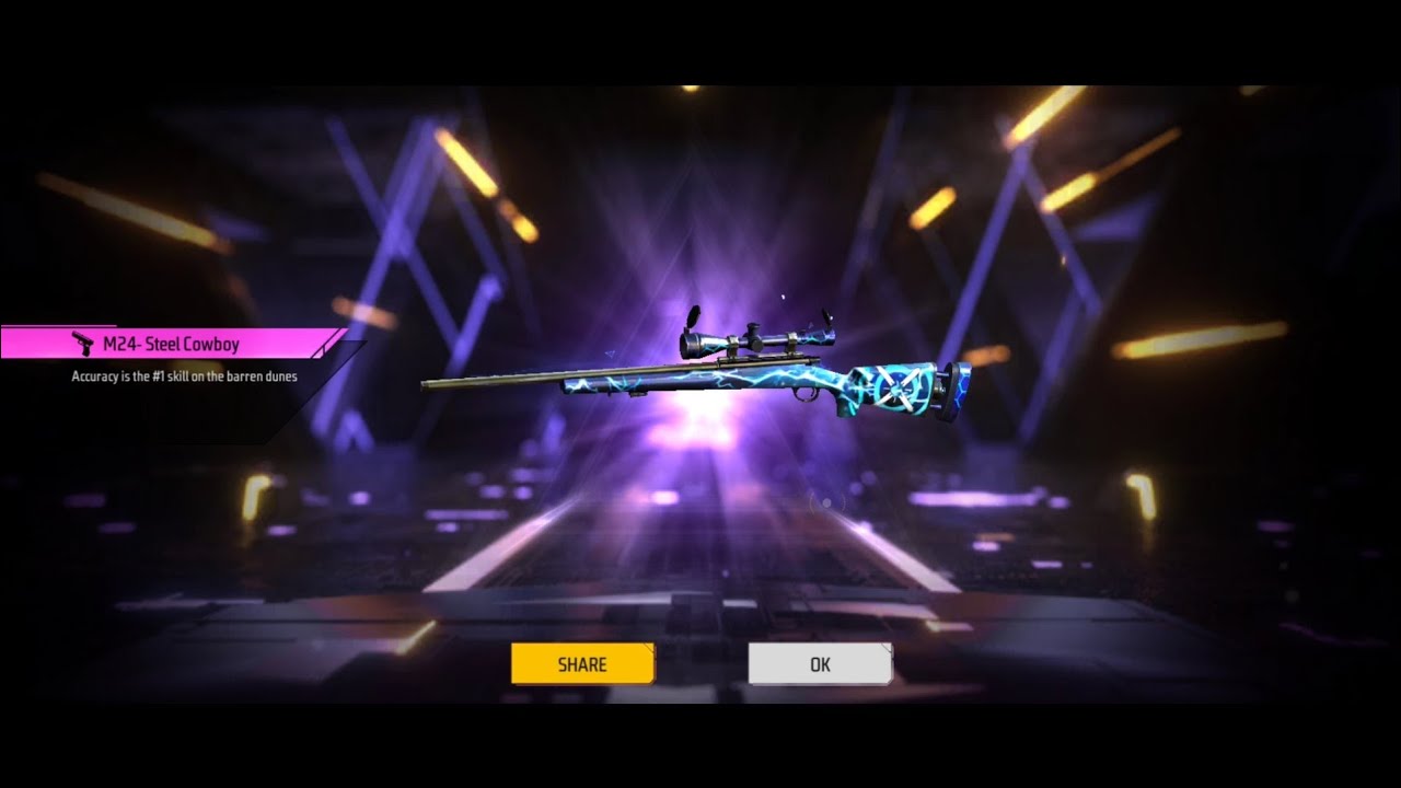 New weapon royale free fire 🔥 || Steel cowboy m24 new gun skin free ...
