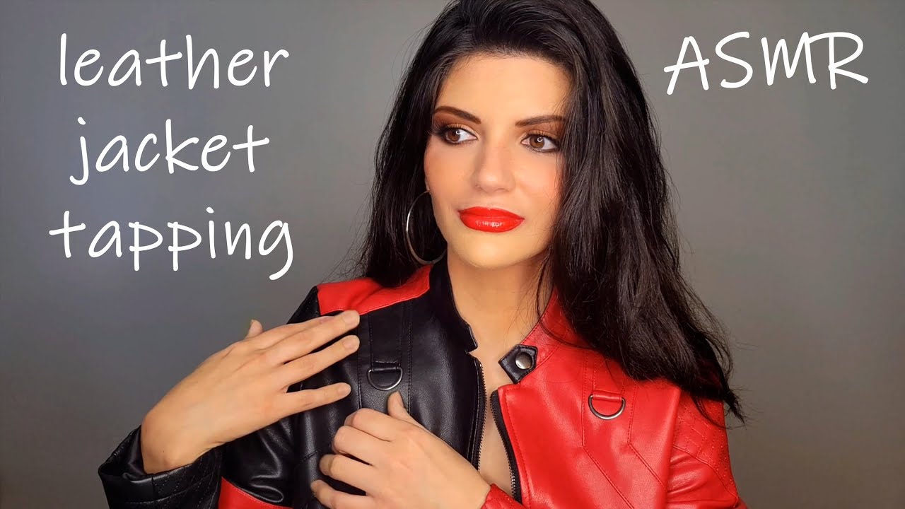 ASMR | Leather Jacket tapping and crinkles😴😴 - YouTube