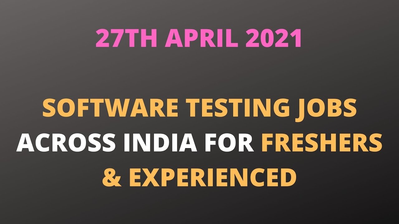Software Testing Jobs For Freshers & Experienced - YouTube