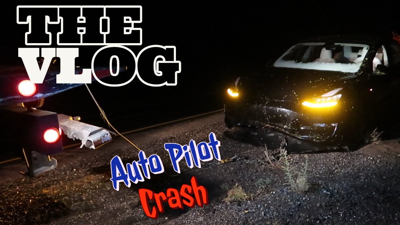 Crashing MY Tesla on Auto Pilot Vlog / 24hr Challenge Fail - YouTube