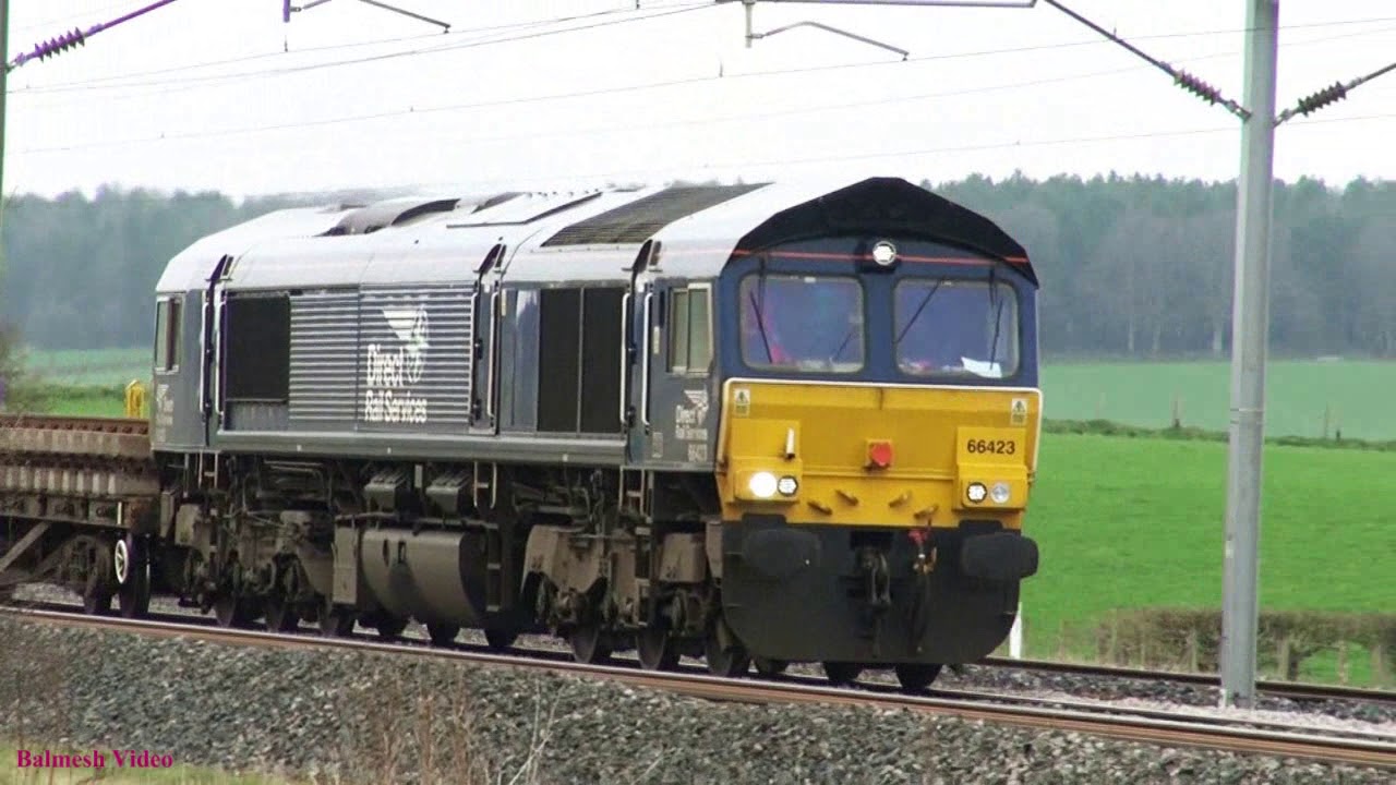 DRS Class 66 No. 66423 Powers along the West Coast Main Line. - YouTube
