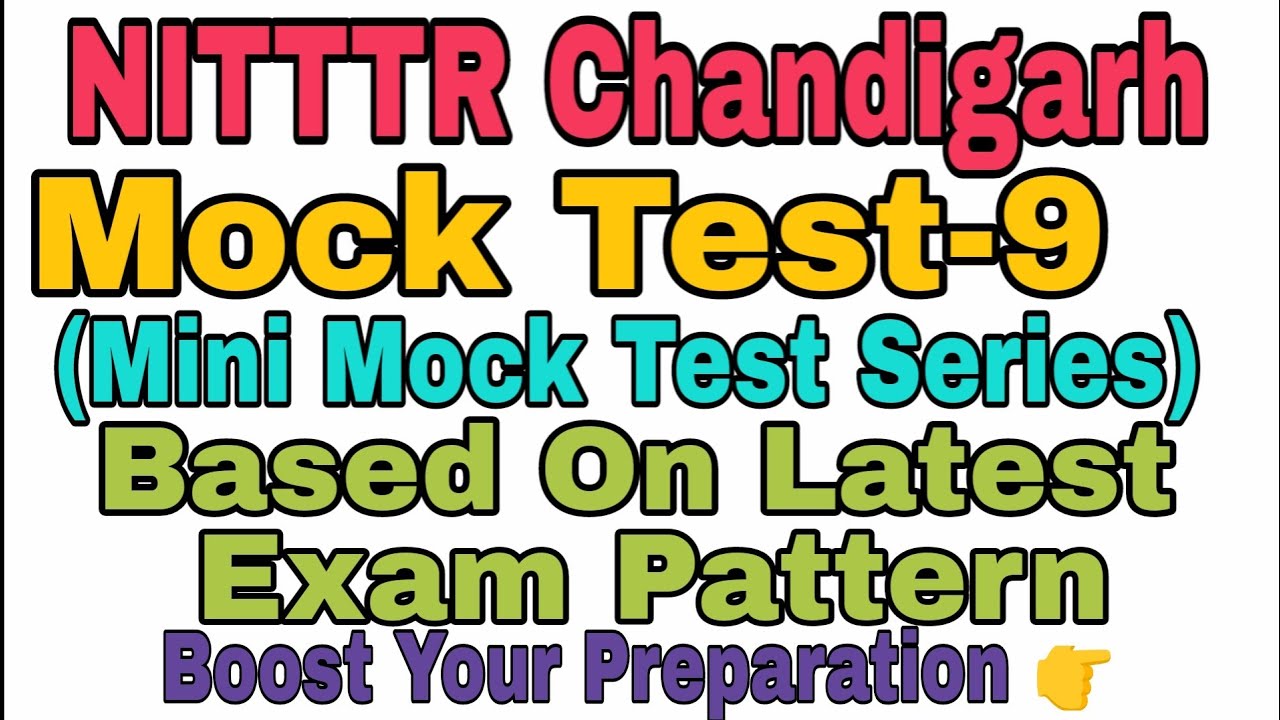 Mock Test-9 | NITTTR Chandigarh Mini Mock Test| Special Education - YouTube