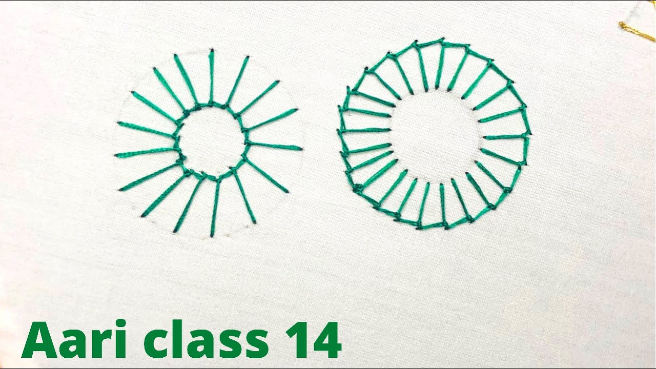 Circular buttonhole stitch | aari class 14 | aari tutorial | aari work for beginners - YouTube