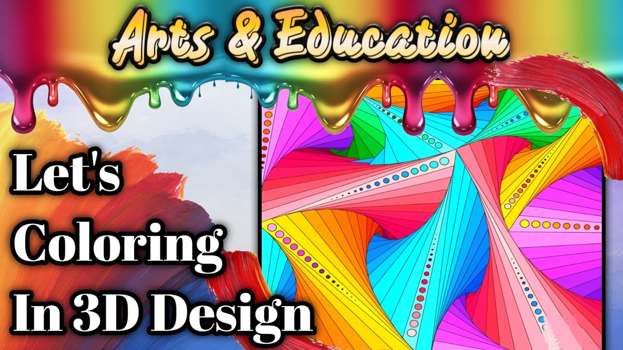 Coloring In 3D Design | Art Design for Kids | 3D Drawing and coloring ...