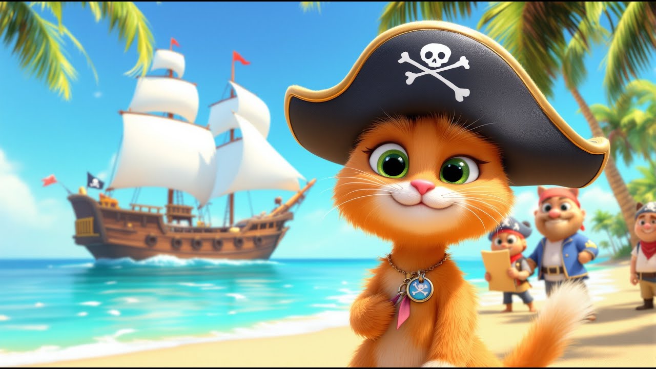 Ahoy, Pirates! A Fun Adventure with Zat the Curious Cat | Kids Song 🏴‍☠ ...