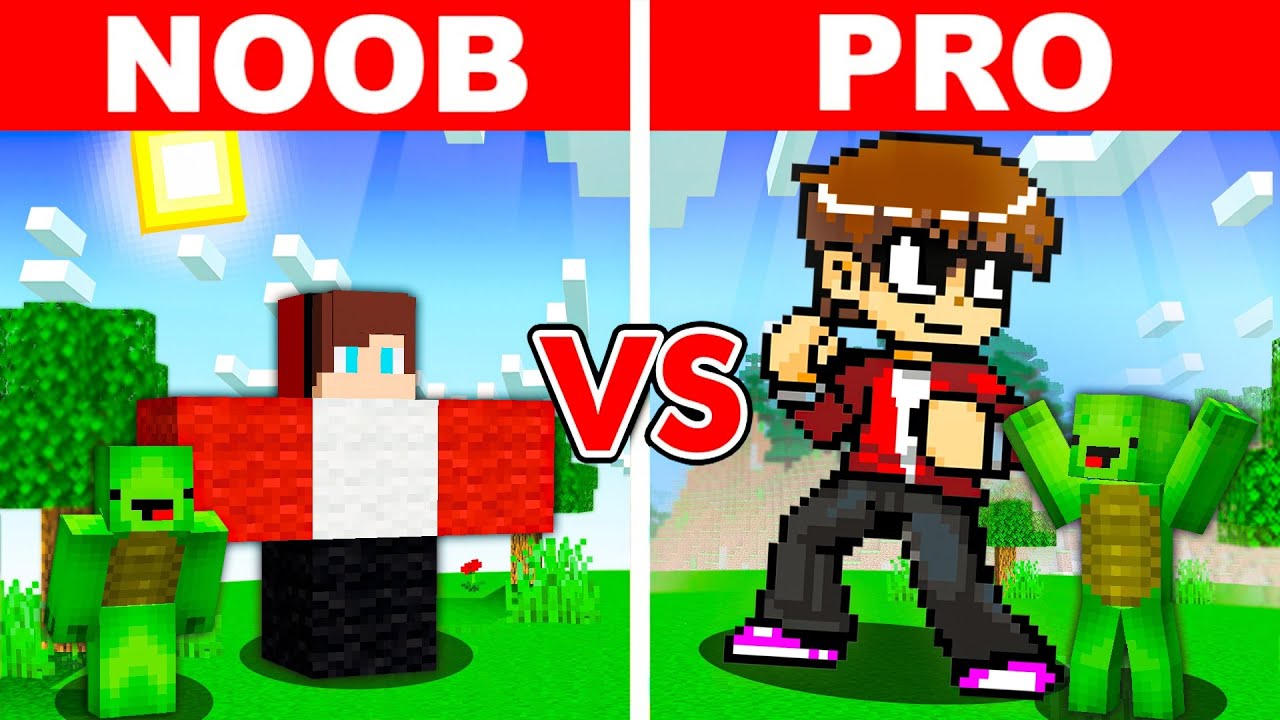 JJ and Mikey Build Challenge: NOOB vs PRO HACKER - Maizen Mizen Mazien - YouTube
