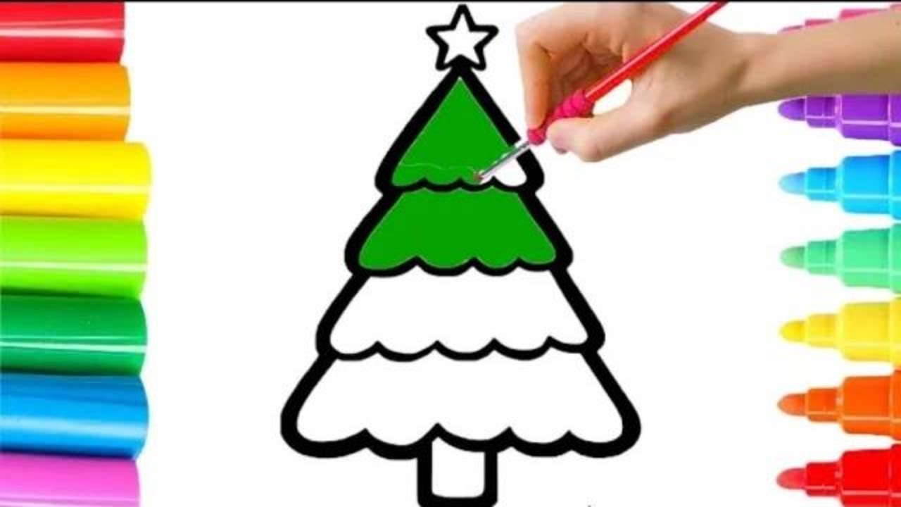 Drawing gel for children/рисуем картинка ёлка для детей/bolalar uchun ...