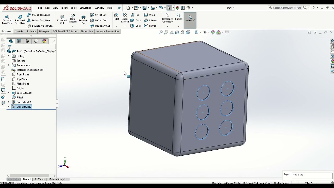Modelling a Die in Solidworks - YouTube