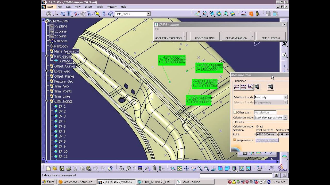 CATIA V5 CMM Software ( CMM SIMON) - YouTube