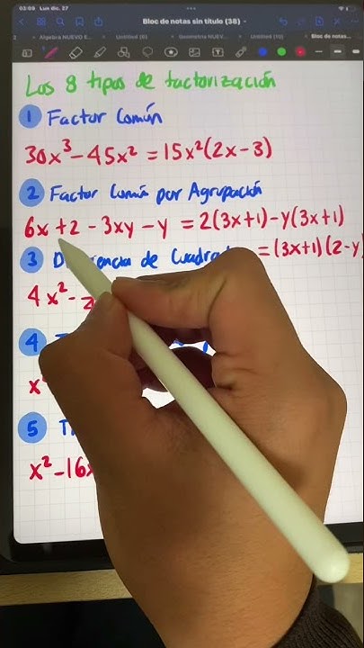 Los 8 tipos de factorización para exámenes de admisión Parte 1 de 2 - YouTube