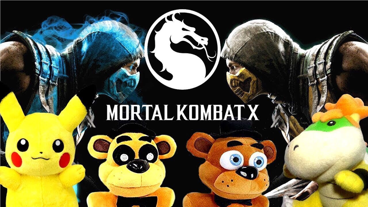 Pikachu, Golden Freddy, Freddy And Bowser Junior Play Mortal Kombat X ...