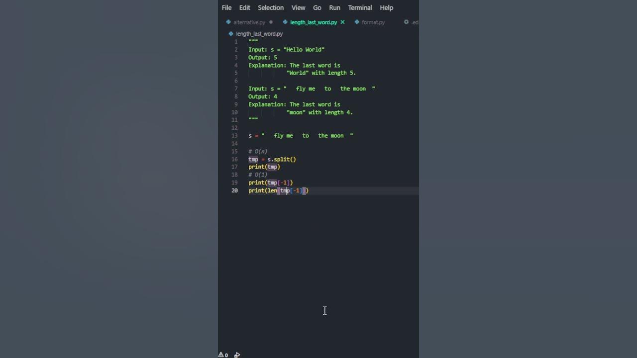 Length Last Word Leetcode Solución En Python Youtube