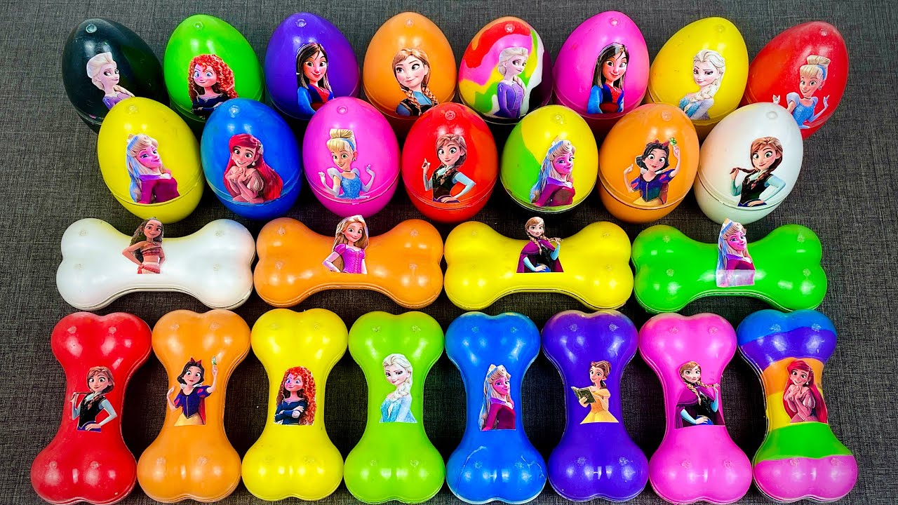 Rainbow Slime 🌈 Finding Rainbow Slime Eggs with Disney Princesses ...
