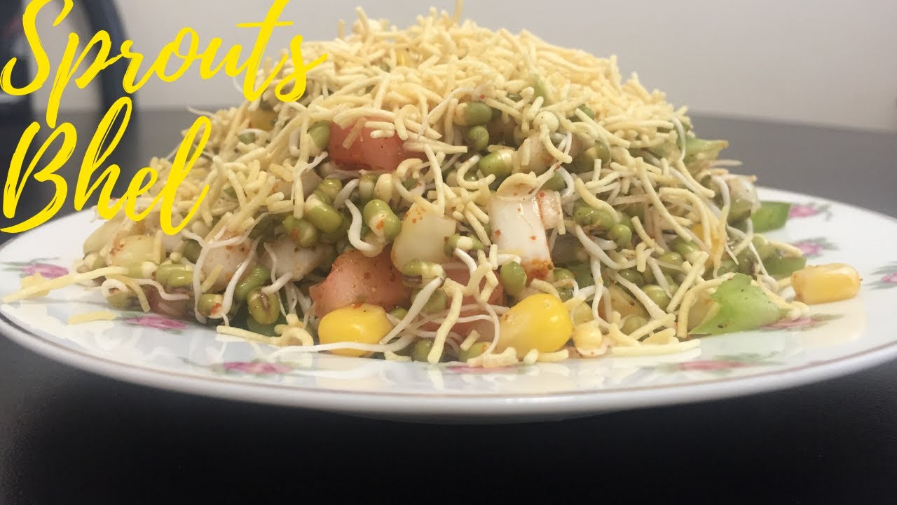 Sprouts Bhel|अंकुरित मूंग भेल|नाश्ते के लिए स्प्राउट्स भेल बनाएं|Sprout ...