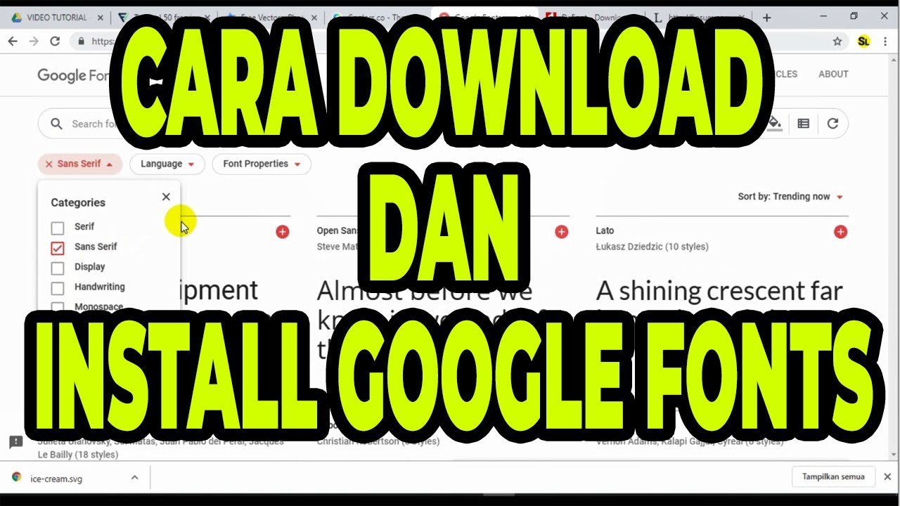 Tutorial Download dan Install Google Fonts - YouTube