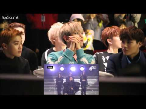 151202 EXO reaction to f(x) | 2015 MAMA in HK