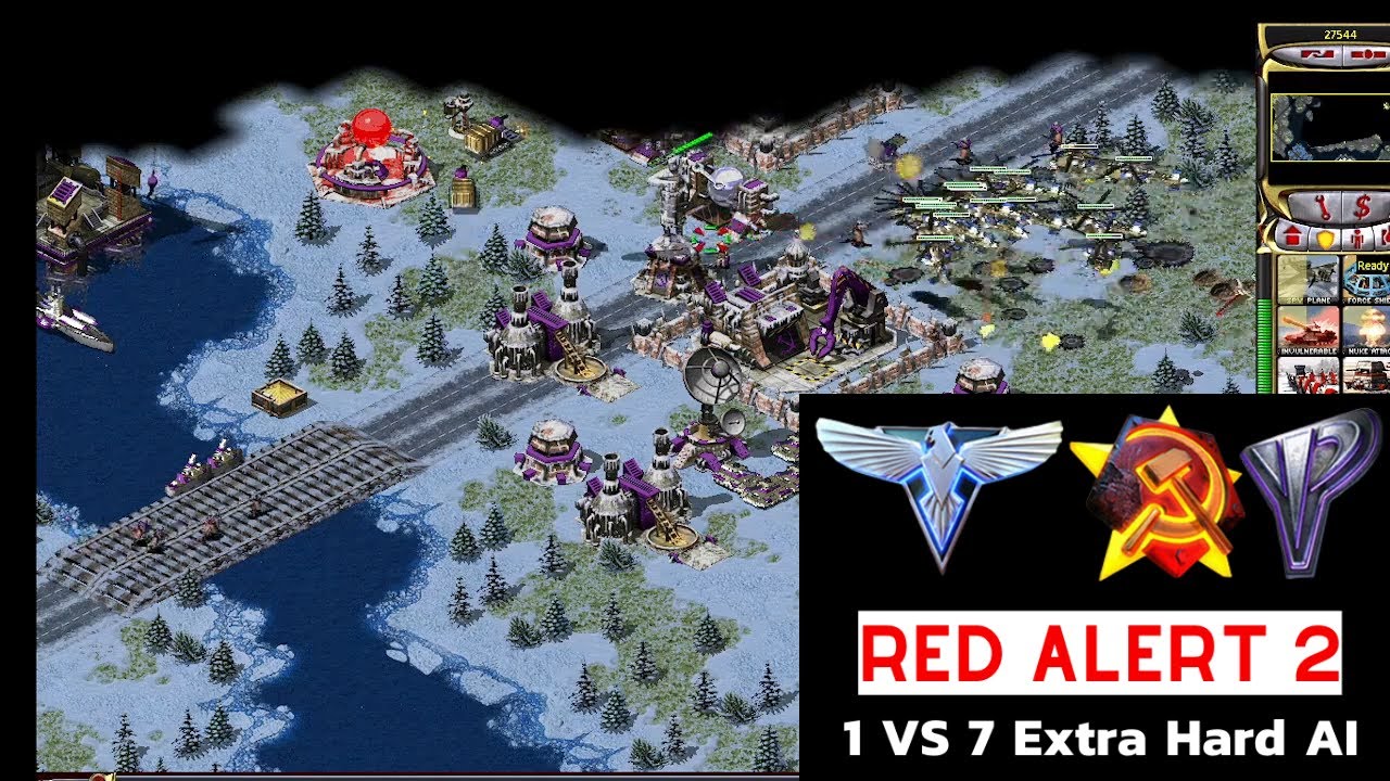 Red Alert 2 Yuri's Revenge | Arctic Circle Map I 1 Libya vs 7 Brutal AI ...