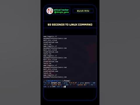 60 Second to Linux Command Part-1 #nonightgams #linuxcommands #kalilinux #linuxshorts # ...