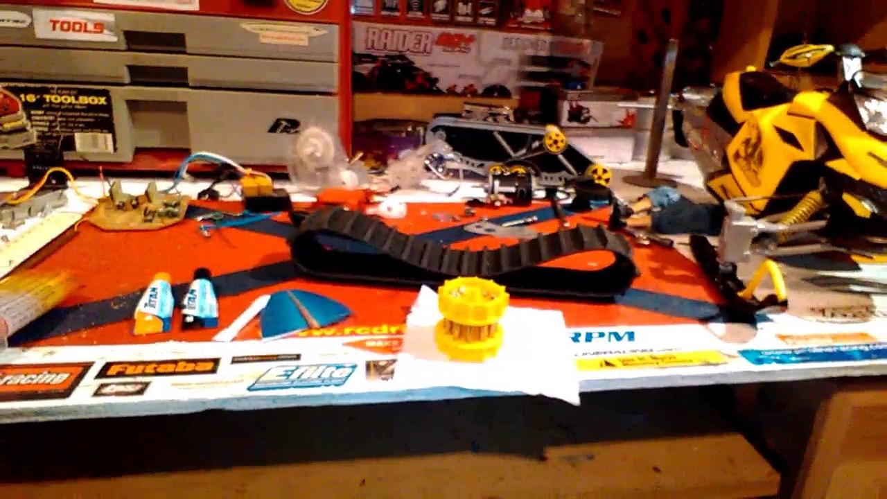 RC ski doo Rotax track slipping modification from toy to hobby part 1 ...