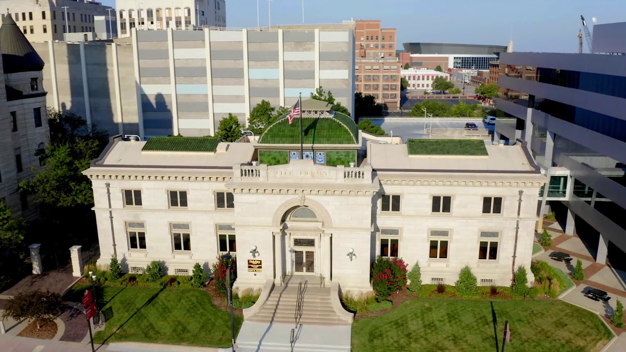 wichita carnegie library aerial drone historical landmark kansas - YouTube