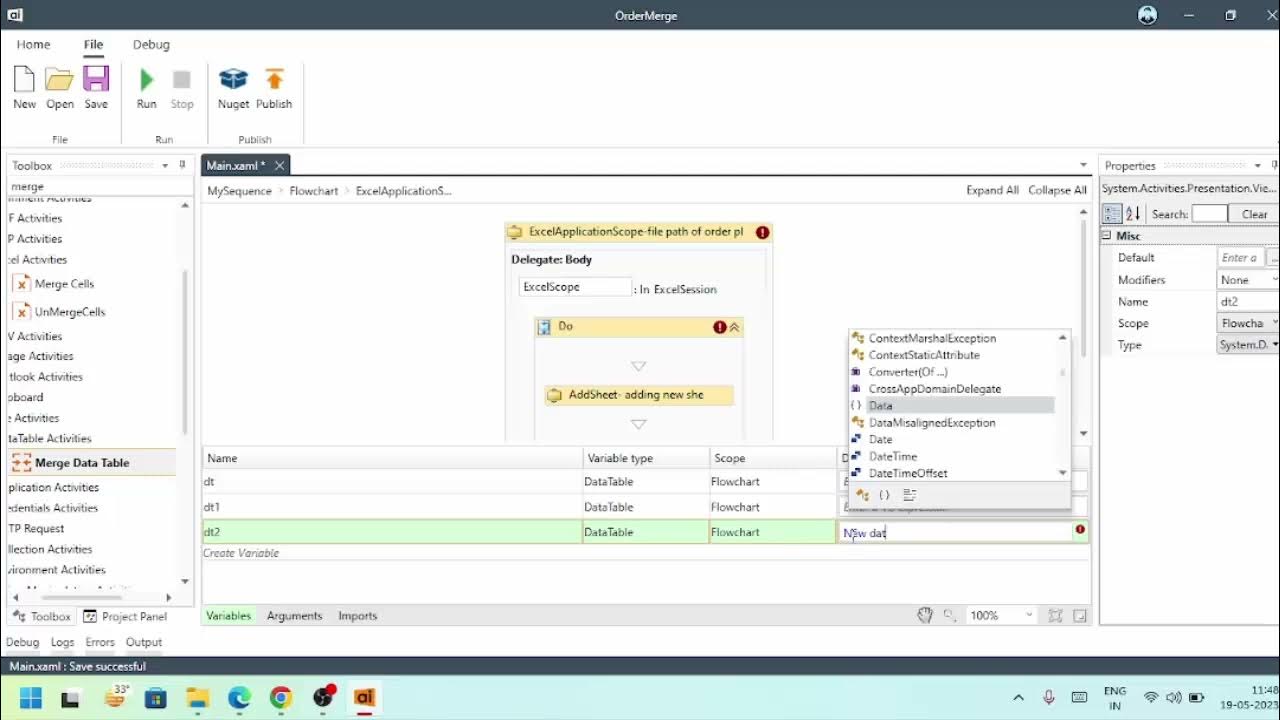 Aiwozo RPA use case - Excel Automation - Merge Sheet - YouTube