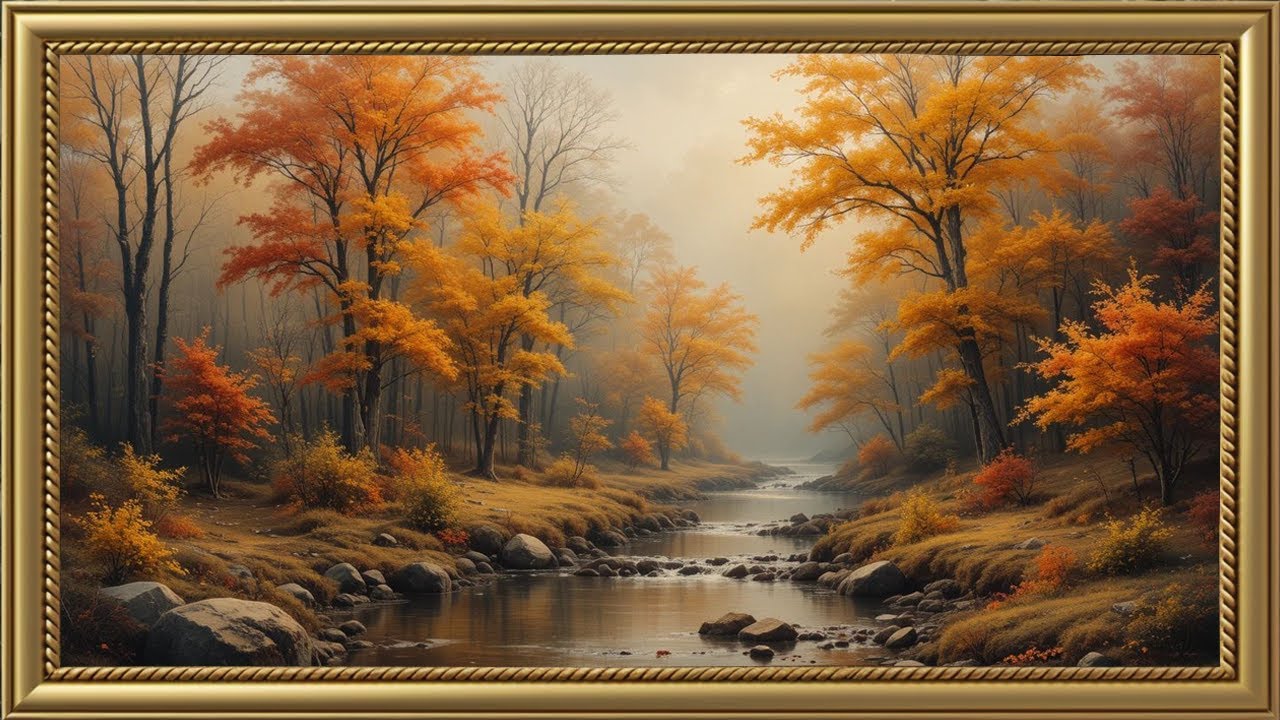 Autumn Forest Stream with Golden Leaves | Gallery TV Frame Studio | 4K ...