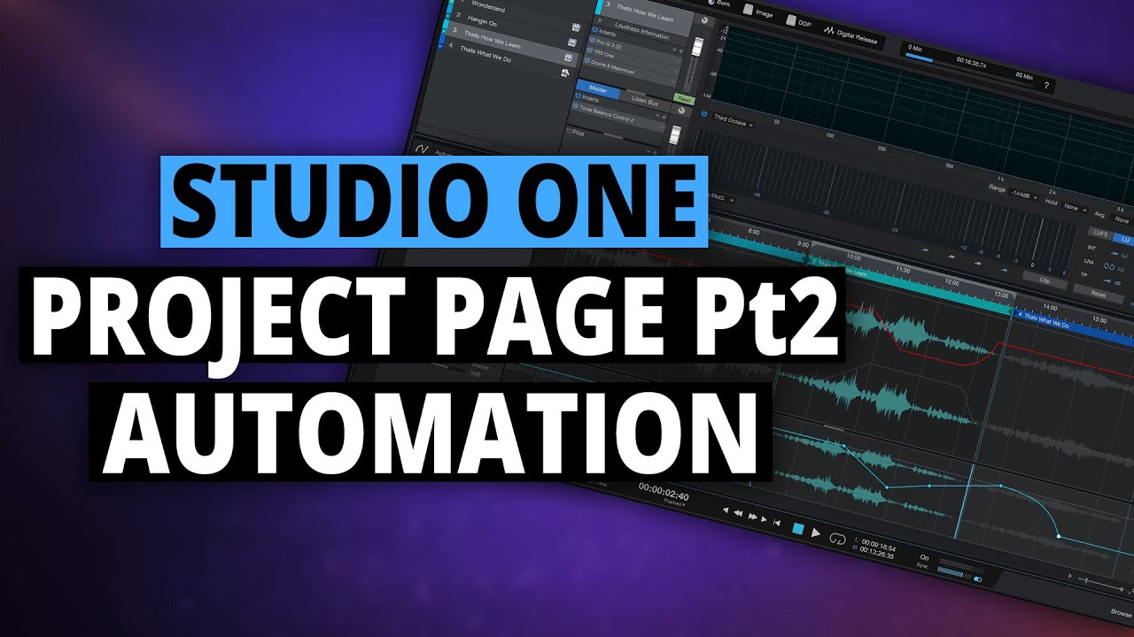 Studio One | The Project Page Part 2 | Automation - YouTube