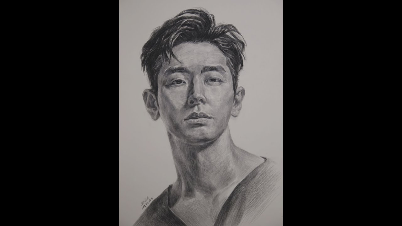 드로잉 주지훈 Drawing Joo Ji Hoon '킹덤' #인물화 #소묘 #주지훈그리기 - YouTube