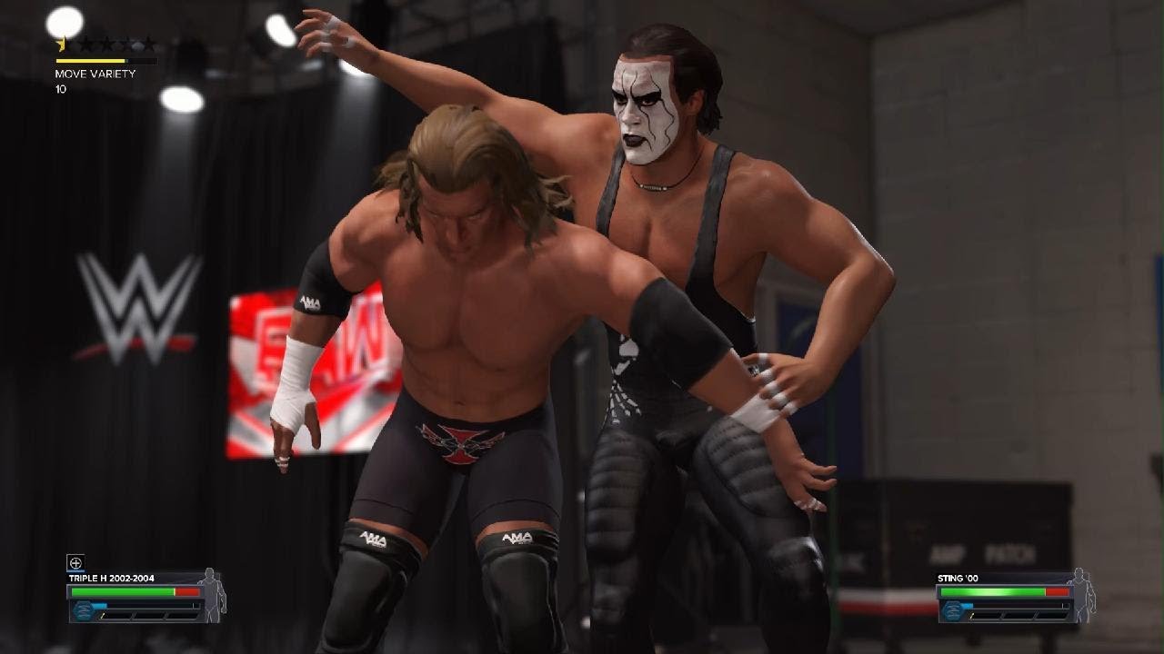WWE 2K23 | Sting vs Triple H | Backstage Brawl - YouTube