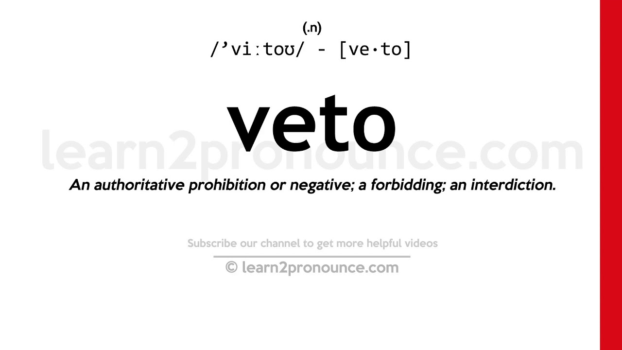 Pronunciation of Veto | Definition of Veto - YouTube