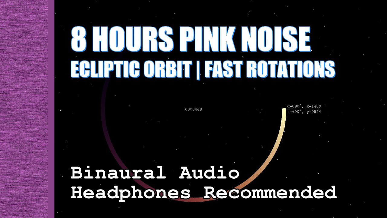 8 Hours Pink Noise | Ecliptic Orbit | Fast Rotations | Orbit Noise ...