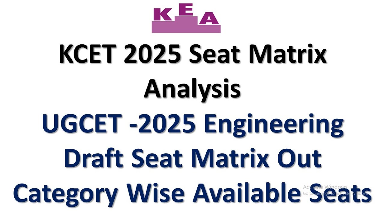 KCET 2025 SEAT MATRIX ANALYSIS | UGCET 2025 Engineering Draft Seat ...