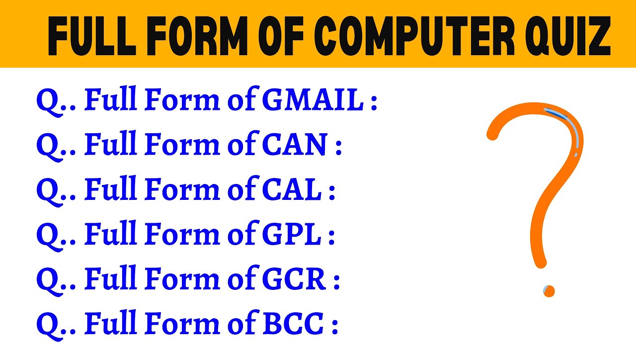 10 important Computer GK Full Form | Computer Important Questions ...