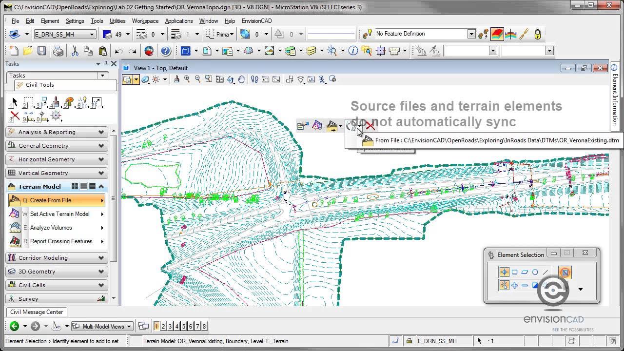 OpenRoads Terrain Elements - YouTube