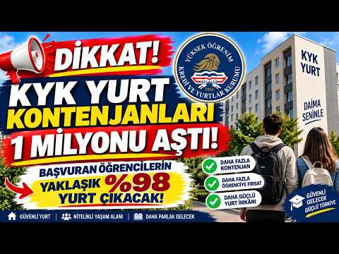 🚨DİKKAT! KYK YURT KONTENJANLARI 1 MİLYONU AŞTI! BAŞVURANLARIN %98 YURTLARA YERLEŞECEK! #2026yks #kyk