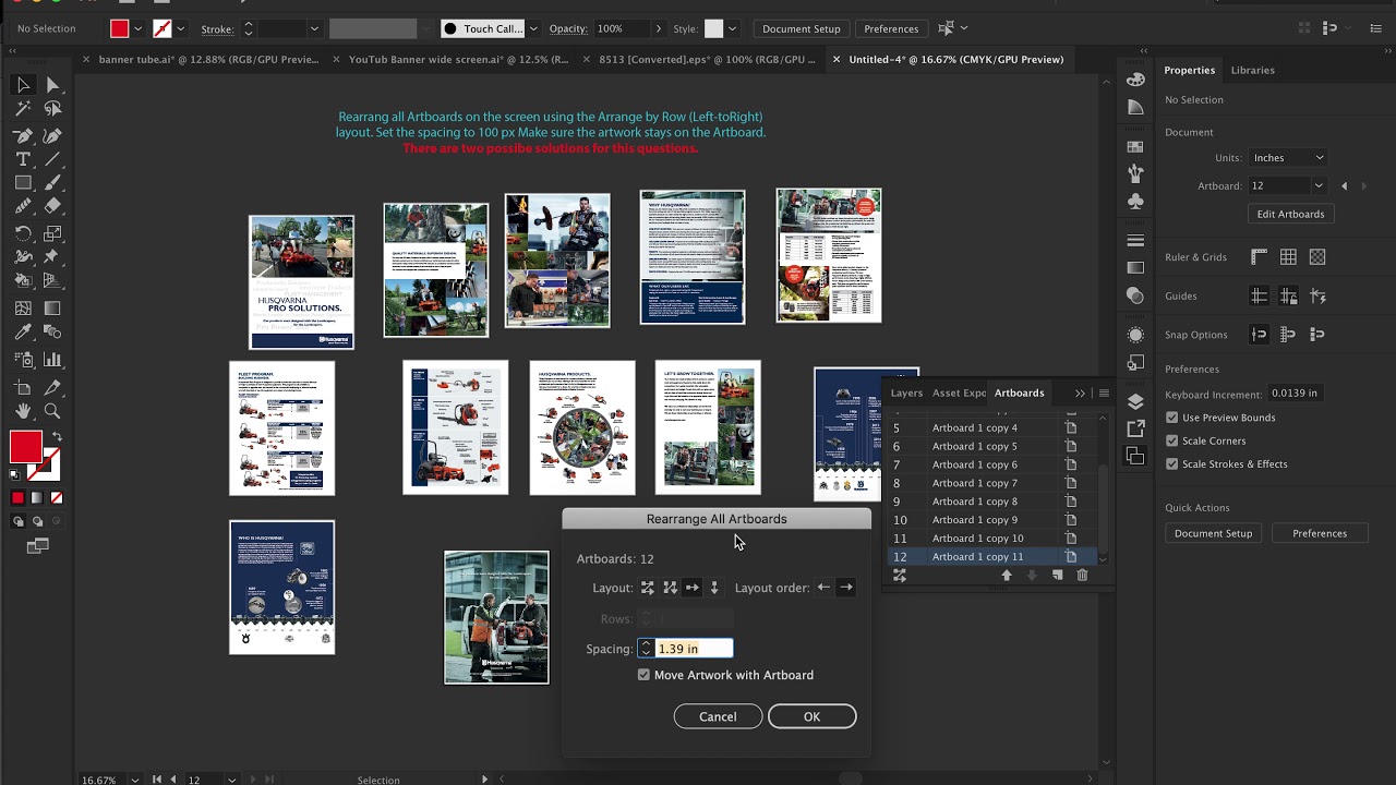 Rearranging Artboards - YouTube