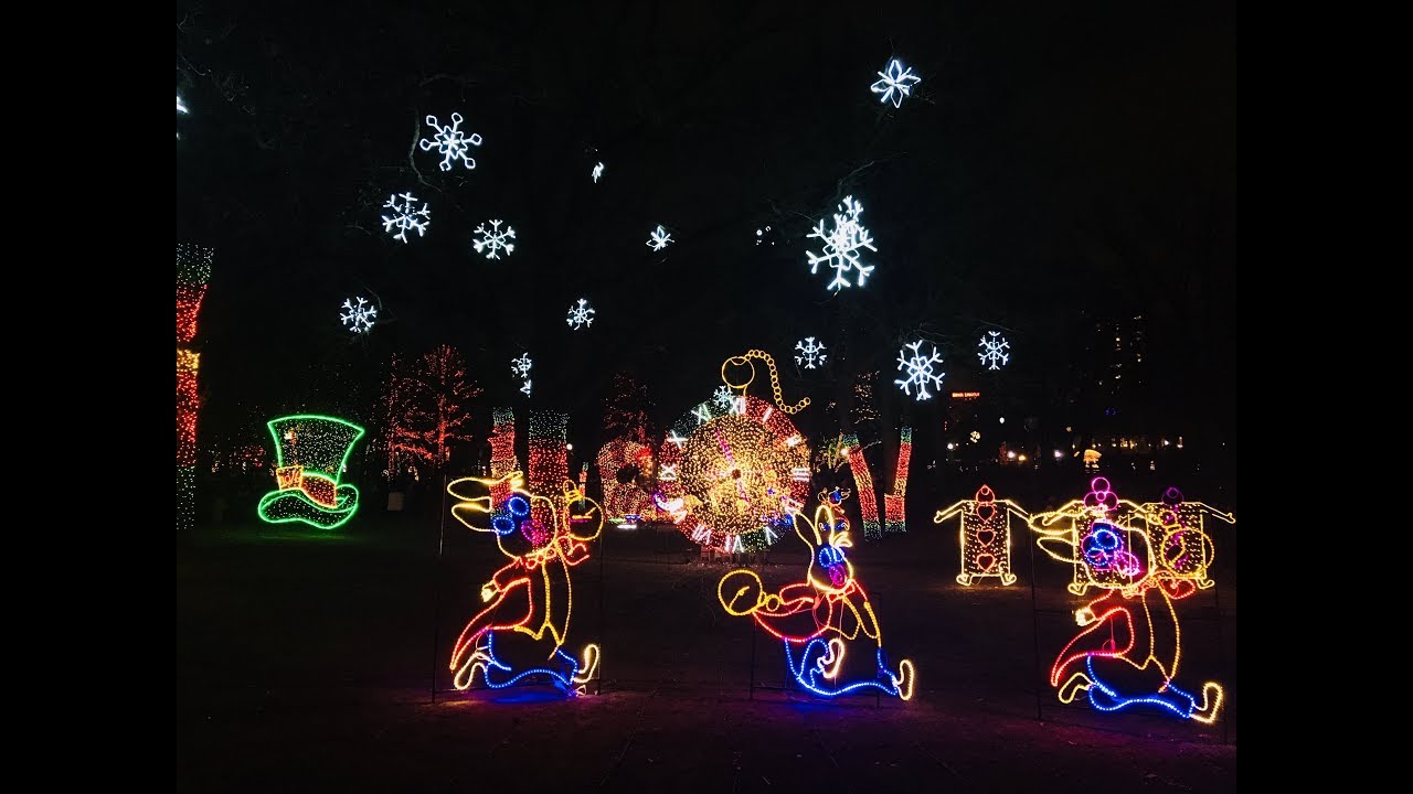 Christmas Light Festival - Chicago Lincoln Park Zoo Light Show - YouTube