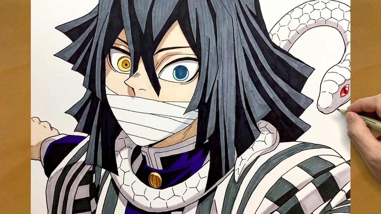 How to Draw Obanai Iguro (Snake Pillar) from Demon Slayer | Full ...