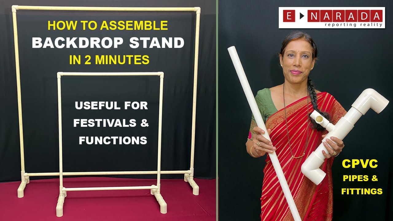 How to make backdrop stand with pipes and fittings | elevate festivals ...