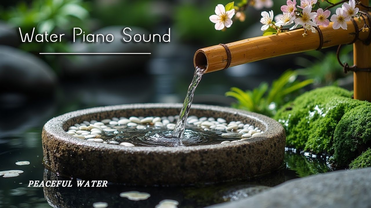 Gentle Piano & Water Sounds 💧 Calm Garden & Piano Music for Meditation ...