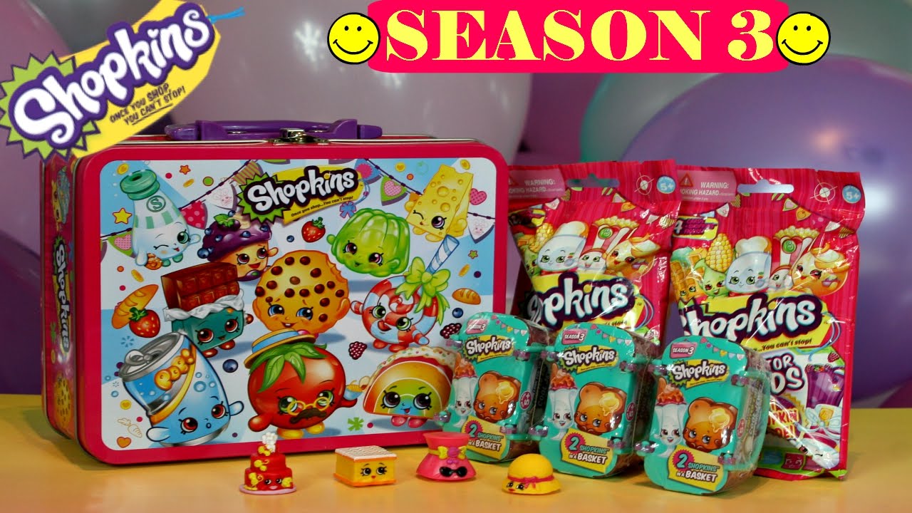 Shopkins Lunch Box Surprises with Shopkins Season 3 Blind Baskets ...