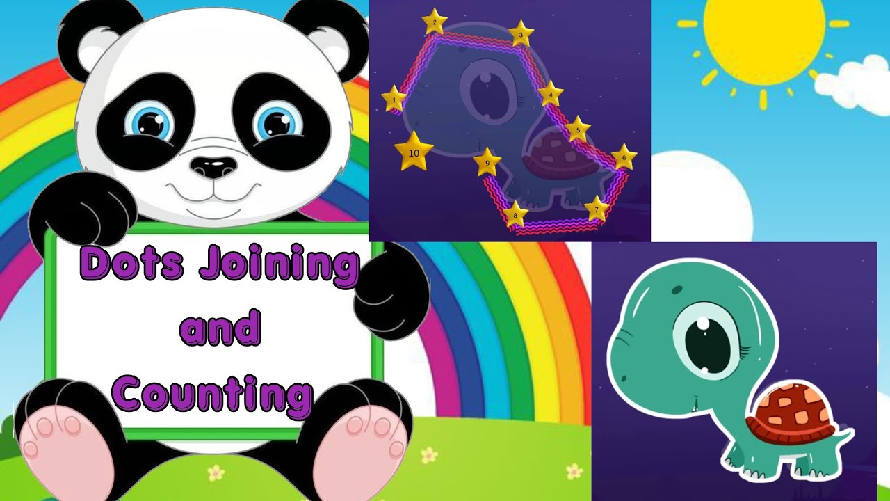 Dots Joining Game and Number Counting for kids - YouTube