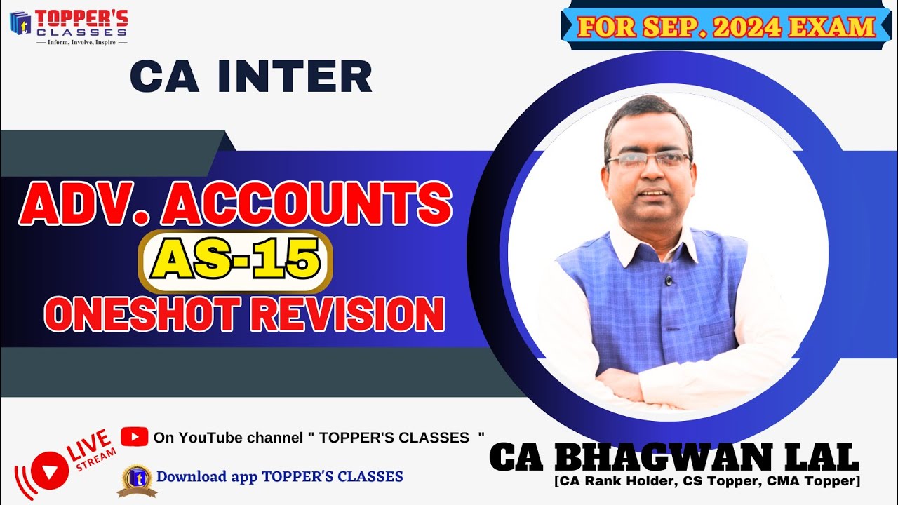 CA INTER | ADV ACC /AS-15 / ONESHOT REVISION | SEP./JAN. 2025 - YouTube