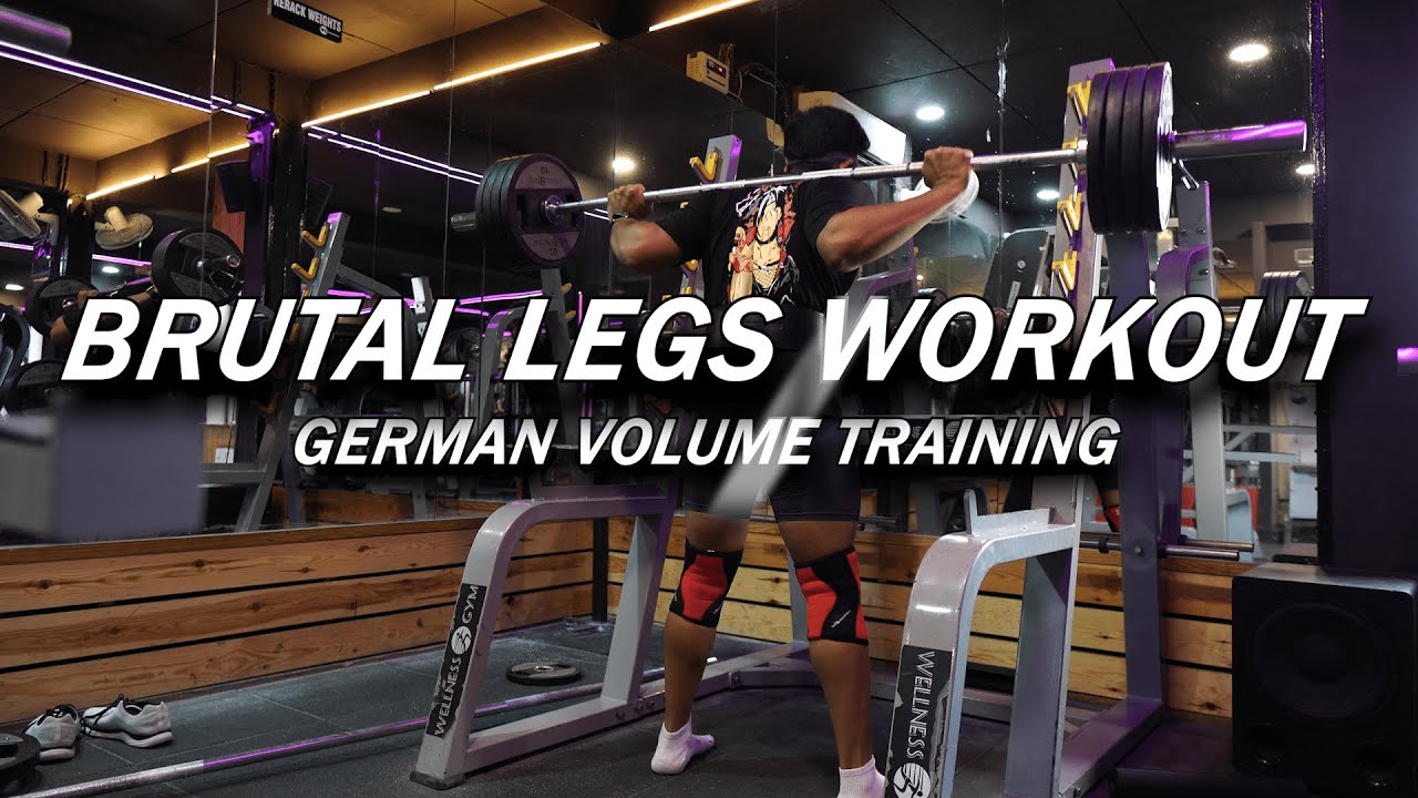 BRUTAL LEGS WORKOUT || German Volume Training || Fastest Way To Build ...