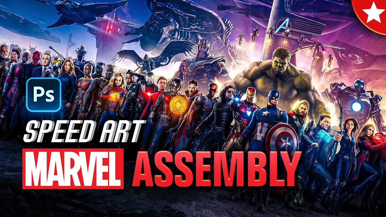 Can I Put All Marvel Characters In One Photoshop Edit!? - YouTube