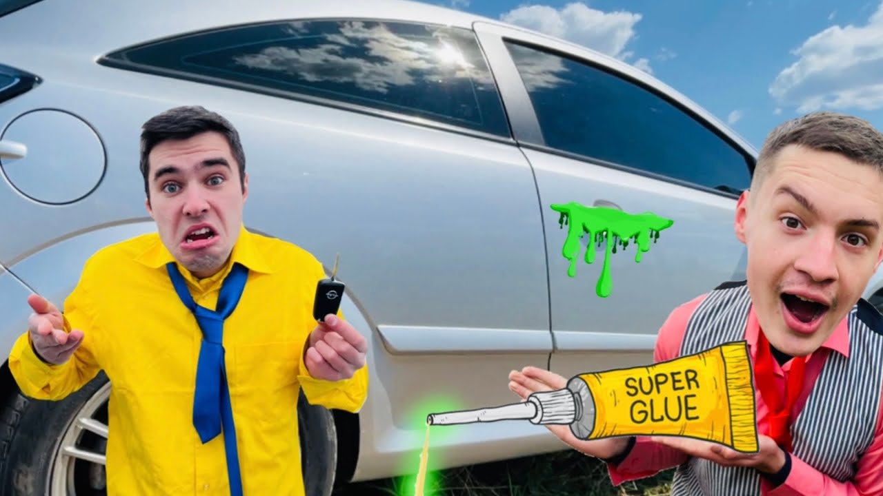 Super Glue & my Evil brother VS my car - YouTube